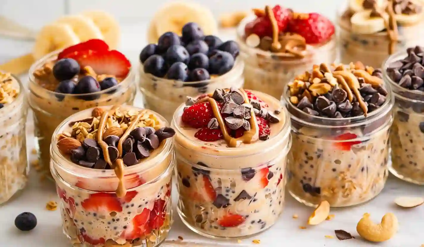 Overnight oats recipe – 6 cozy flavors in 15 sec prep